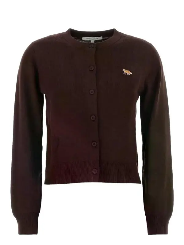 Maison Kitsuné Wool Cardigan - Brown
