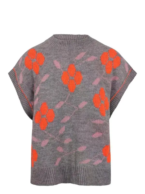 Essentiel Antwerp Karre Floral-intarsia Knitted Vest - Grey