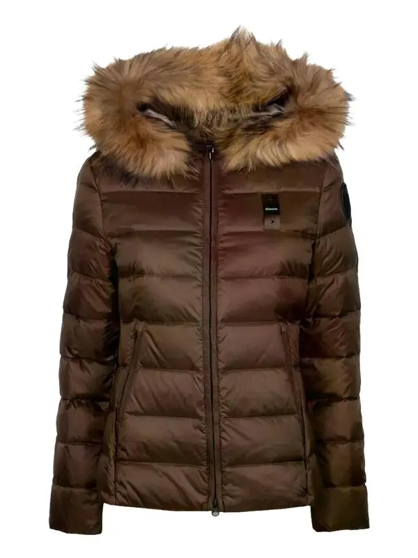 BLAUER. Faux-fur Trim Quilted Jacket - Brown