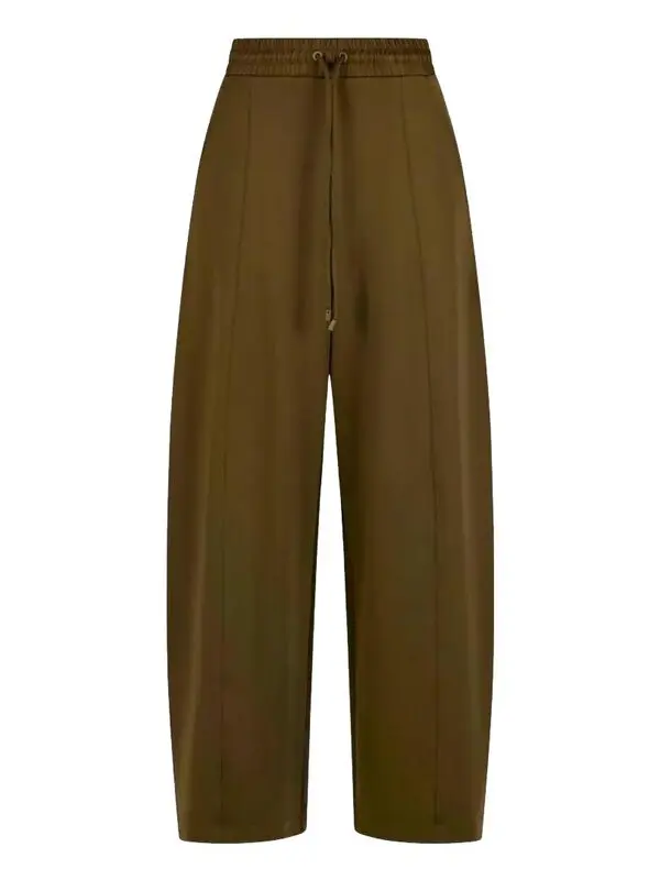Max Mara Logo-embroidered Drawstring Trousers - Brown
