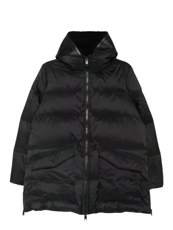 YVES SALOMON Quilted Hooded Coat - Black