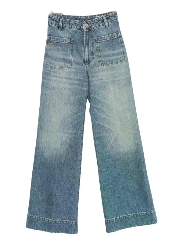 Victoria Beckham Patch-pocket Wide-leg Jeans - Blue