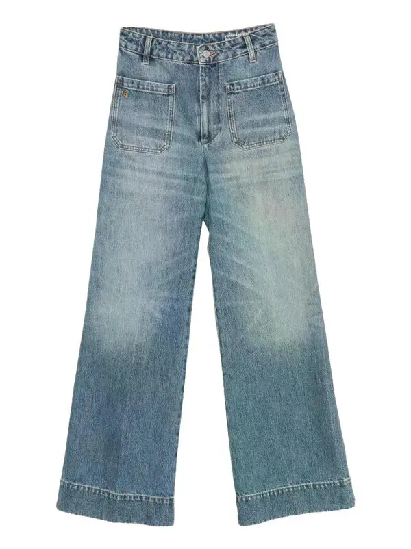Victoria Beckham Patch-pocket Wide-leg Jeans - Blue