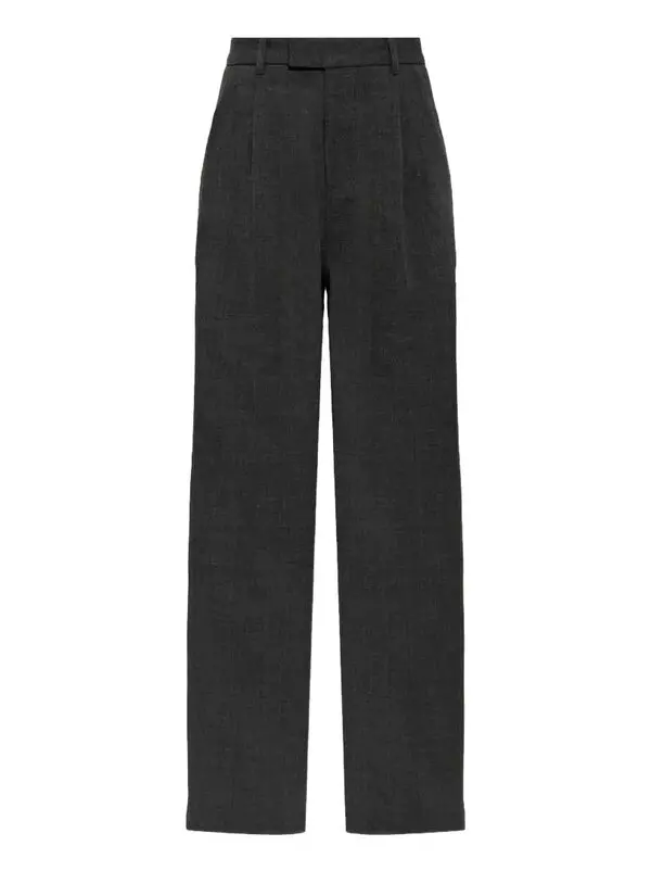 SELF-PORTRAIT Pleated Straight-leg Trousers - Grey