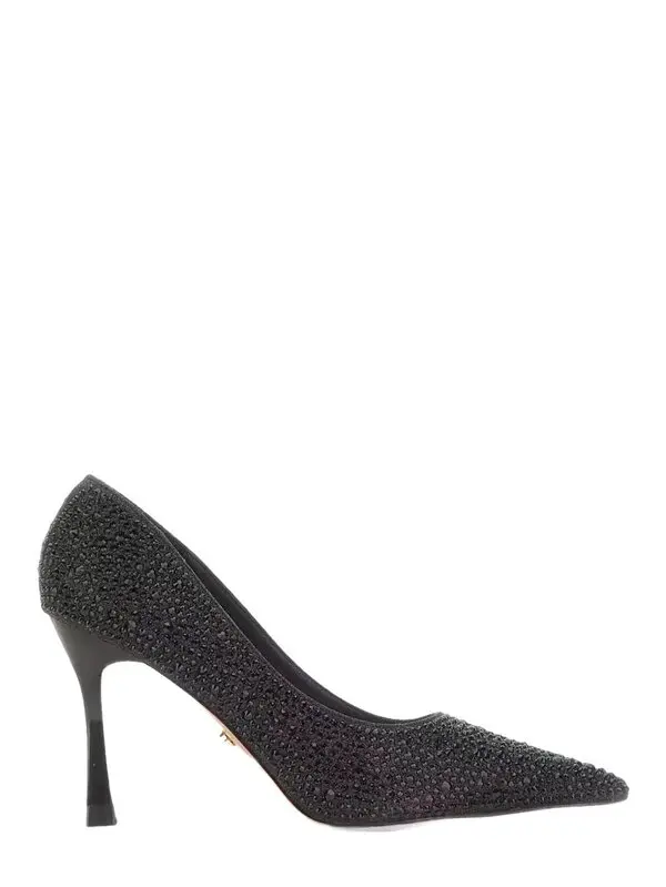TWENTY FOURHAITCH Rhinestone-embellished Pointed-toe Pumps - Black
