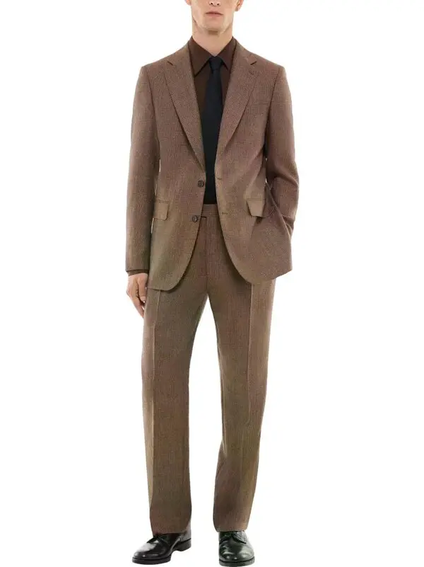 FURSAC Houndstooth-pattern Blazer - Brown