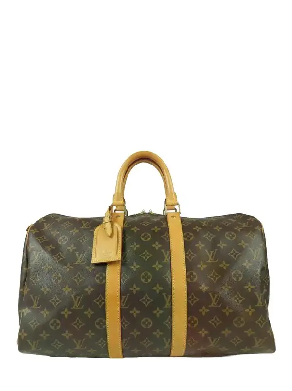 LOUIS VUITTON Monogram Keepall Travel Bag - Brown