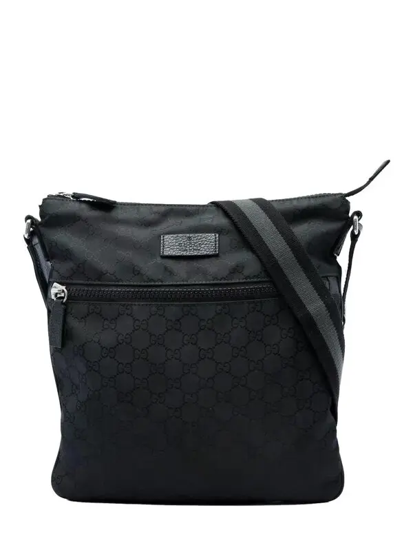 Gucci Gg Nylon Web Crossbody Bag - Black