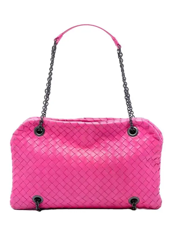 Bottega Veneta Nappa Intrecciato Duo Shoulder Bag - Pink