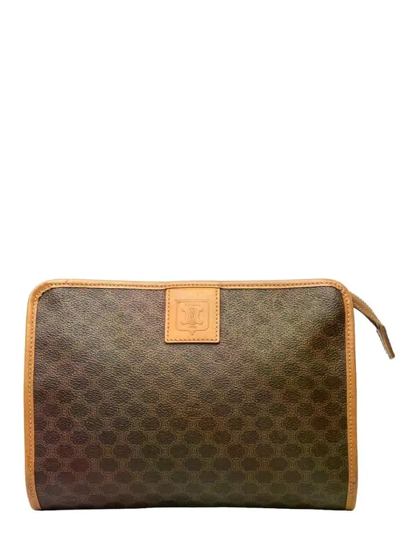 Celine Macadam Coated Canvas Clutch Bag - Brown
