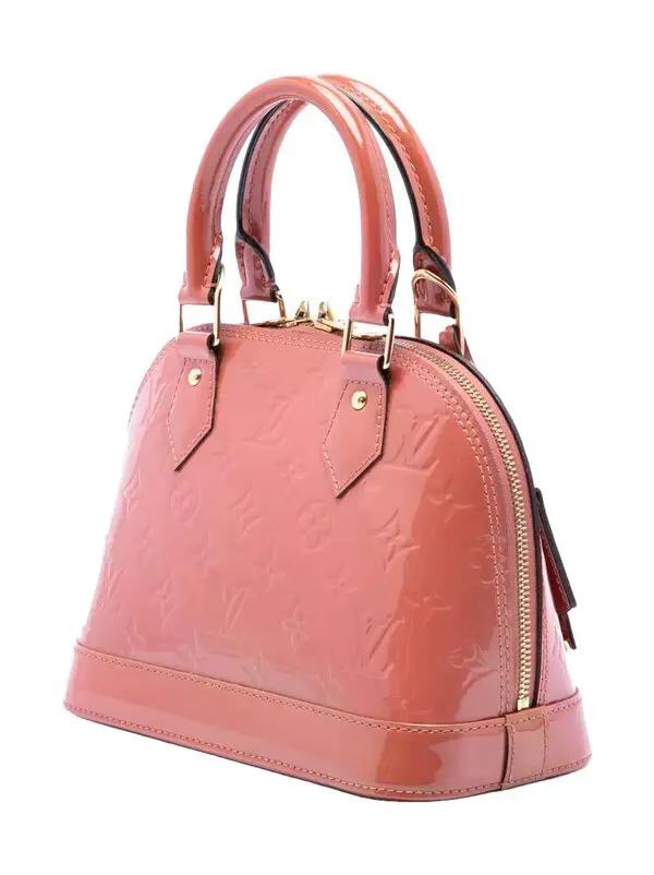 LOUIS VUITTON 2017 Monogram Vernis Alma Bb Satchel - Red