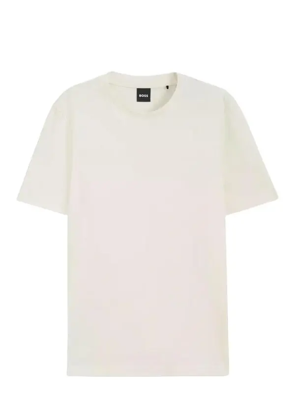 BOSS Bubble-jacquard Structure T-shirt In A Cotton Blend - Neutrals
