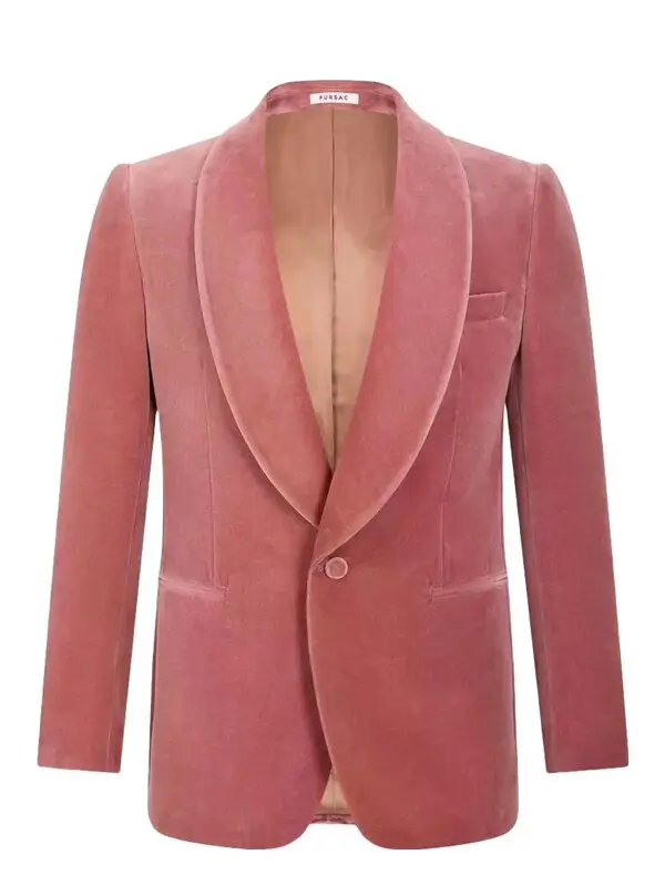 FURSAC Shawl-lapel Velvet Blazer - Pink
