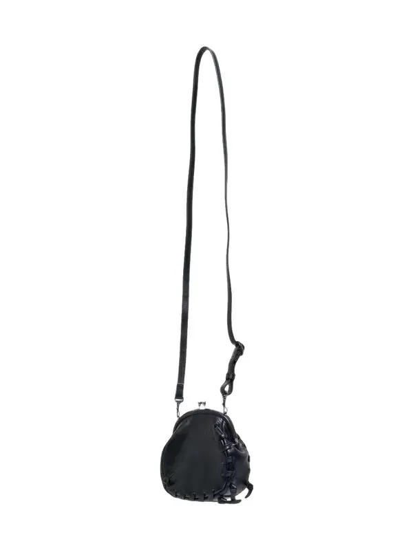 Y’s Lace-up Clasp-fastening Shoulder Bag - Black