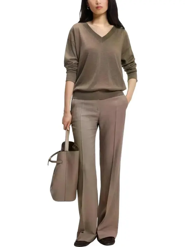 BOSS V-neck Pullover Sweater - Brown
