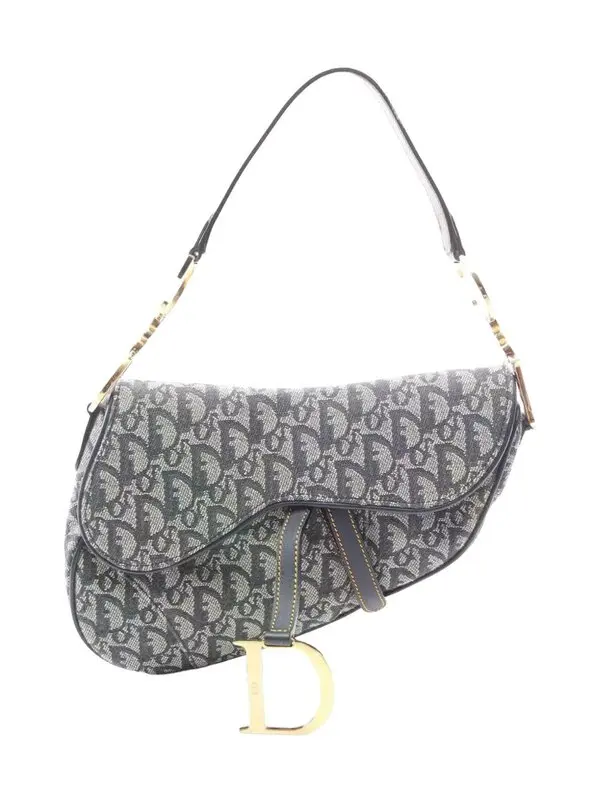 Dior Diorissimo Canvas Saddle Shoulder Bag - Blue