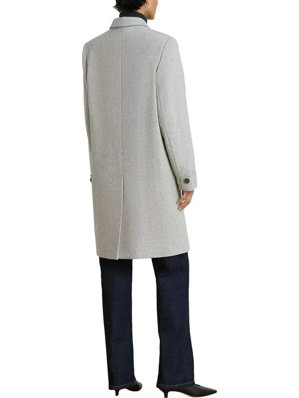 Ralph Lauren Herringbone-pattern Notch-lapel Coat - Grey
