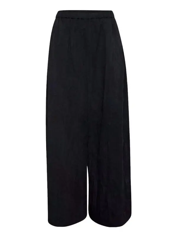 ENFOLD Crinkled Wide-leg Trousers - Black