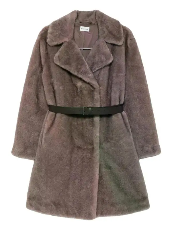 P.a.r.o.s.h Belted Faux-fur Coat - Brown