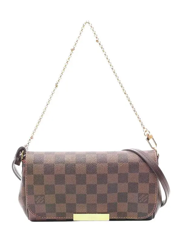 LOUIS VUITTON 2015 Damier Ebene Favorite Pm Satchel - Brown