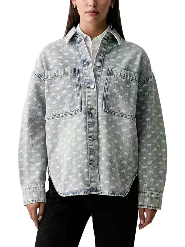 Armani Exchange Logo-print Denim Shirt - Blue