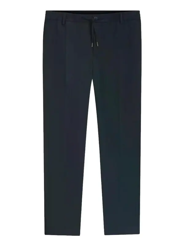 BOSS Drawstring-waist Stretch-twill Chino Pants - Blue