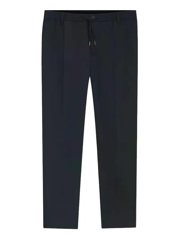 BOSS Drawstring-waist Stretch-twill Chino Pants - Blue