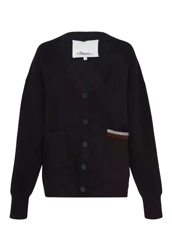 3.1 Phillip Lim Embellished V-neck Cardigan - Blue