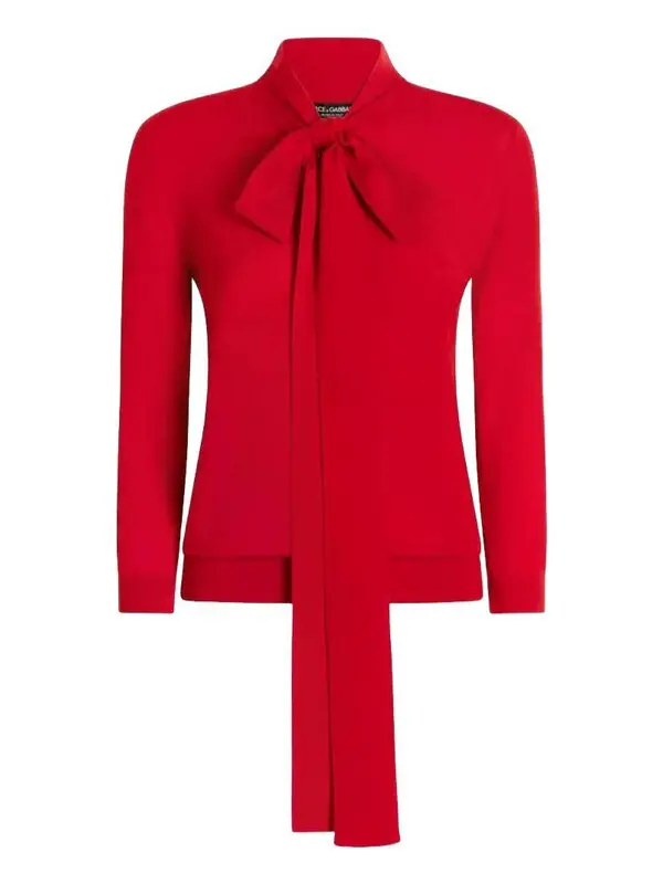 Dolce & Gabbana Bow-detail Long-sleeve Sweater - Red