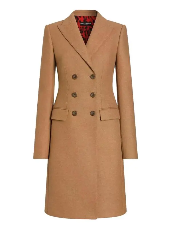 Dolce & Gabbana Dolce Double-breasted Wool Coat - Neutrals
