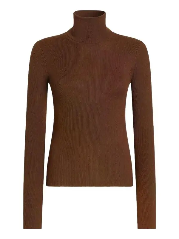 Dolce & Gabbana Ribbed Cashmere Turtleneck Pullover - Brown