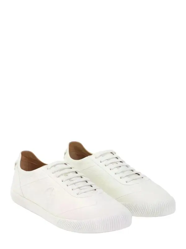 Giorgio Armani Logo-embossed Leather Sneakers - White
