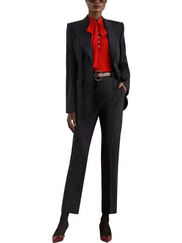 Dolce & Gabbana Pinstripe Wool Turlington Jacket - Blue
