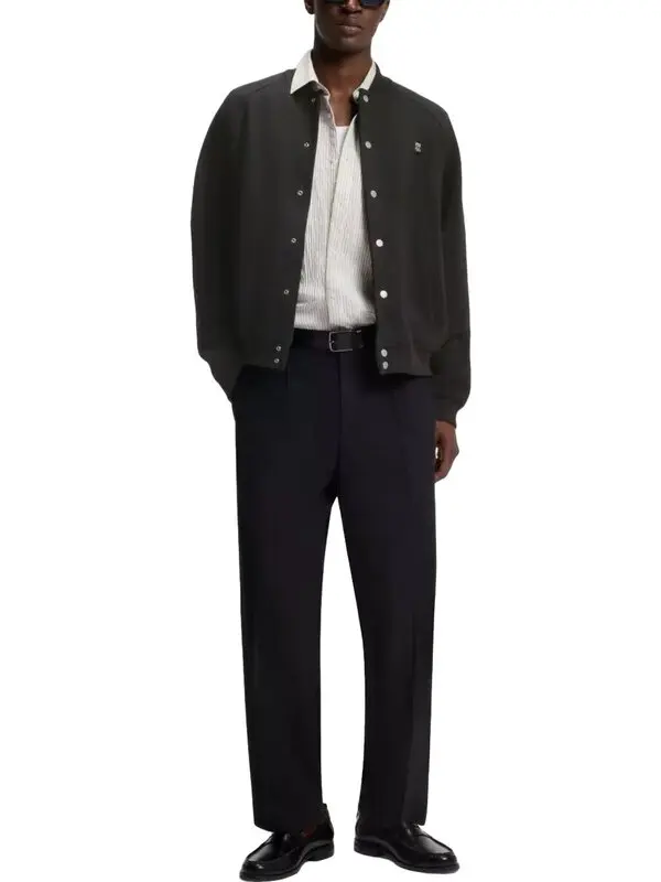Hugo Interlock Jersey Bomber Jacket - Black