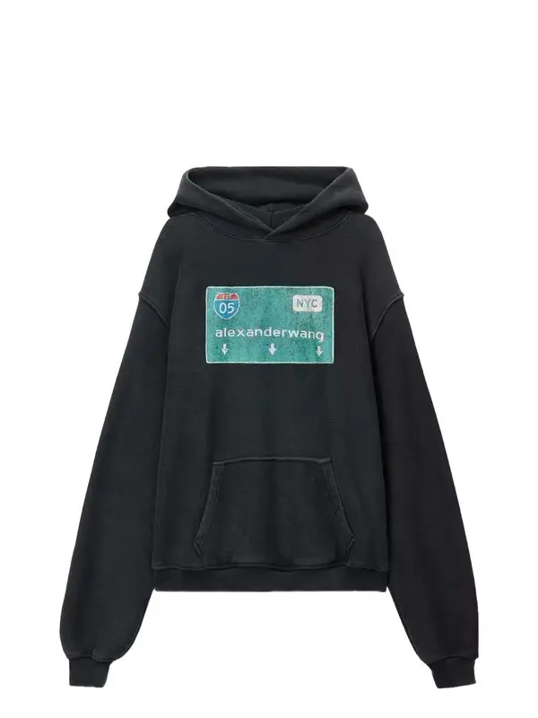Alexander Wang Graphic-print Hoodie - Black