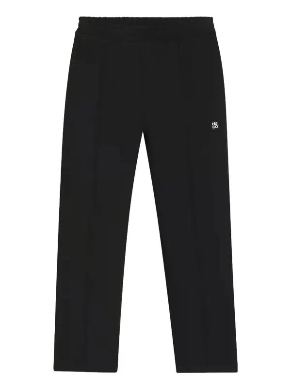 Hugo Relaxed-fit Sweatpants In A Structured Cotton Blend - Black