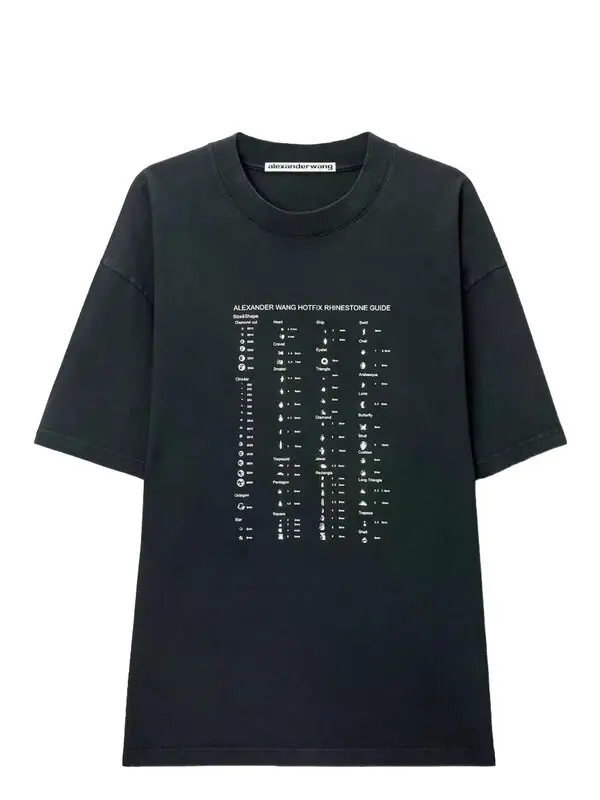 Alexander Wang Short-sleeve T-shirt With Hotfix Card Graphic - Black
