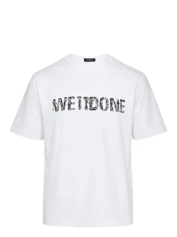 We11Done Lace Logo-print T-shirt - White