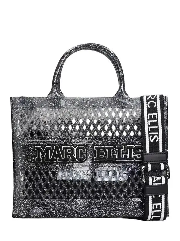 MARC ELLIS Glitter-effect Lattice Tote Bag - Black