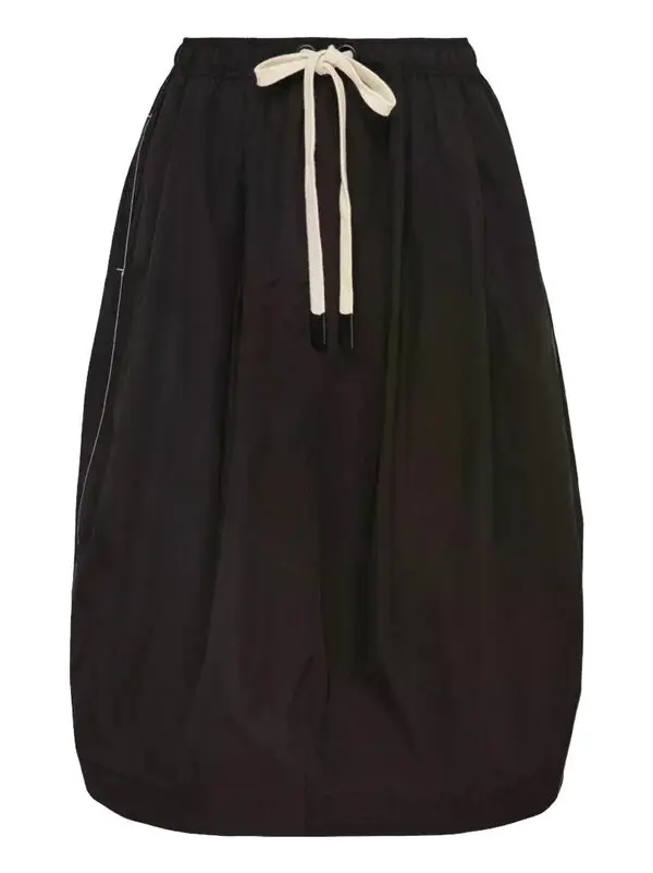 LEE MATHEWS Callum Drawstring Balloon Midi Skirt - Black