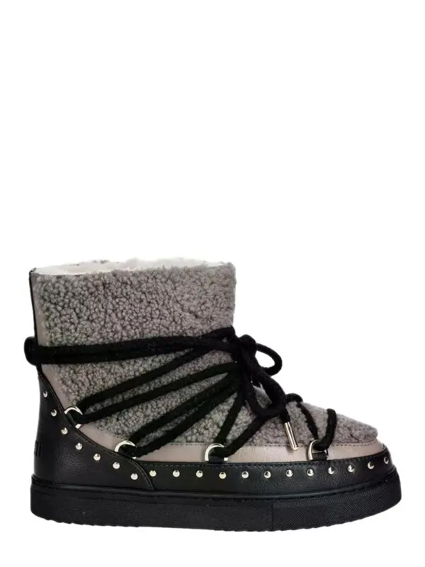 Inuikii Curly Rock Studded Ankle Boots - Grey
