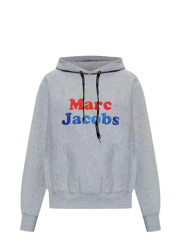 Marc Jacobs Logo-embroidered Cotton Hoodie - Grey