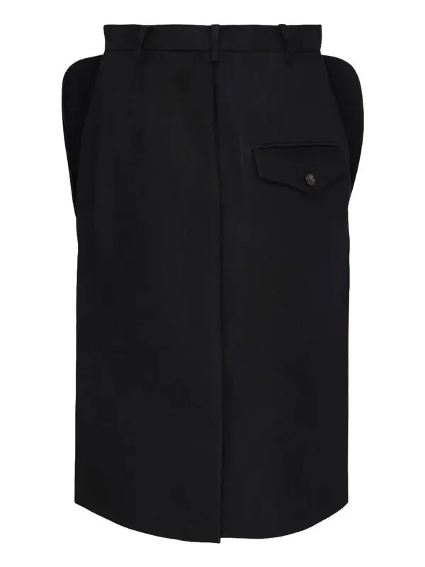 PUSHBUTTON Sculptural-hip Pencil Midi Skirt - Blue