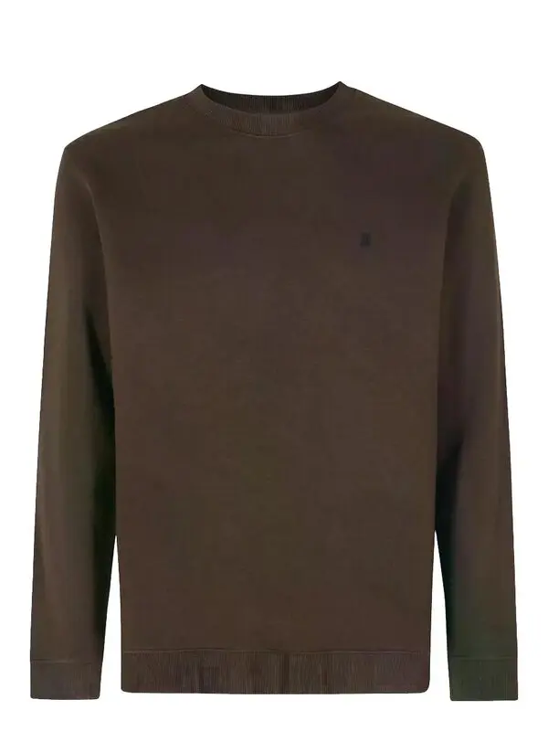 DONDUP Logo-patch Long-sleeve Sweater - Brown