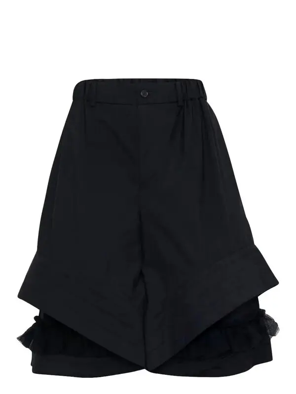 Noir Kei Ninomiya Gathered Layered Shorts - Black