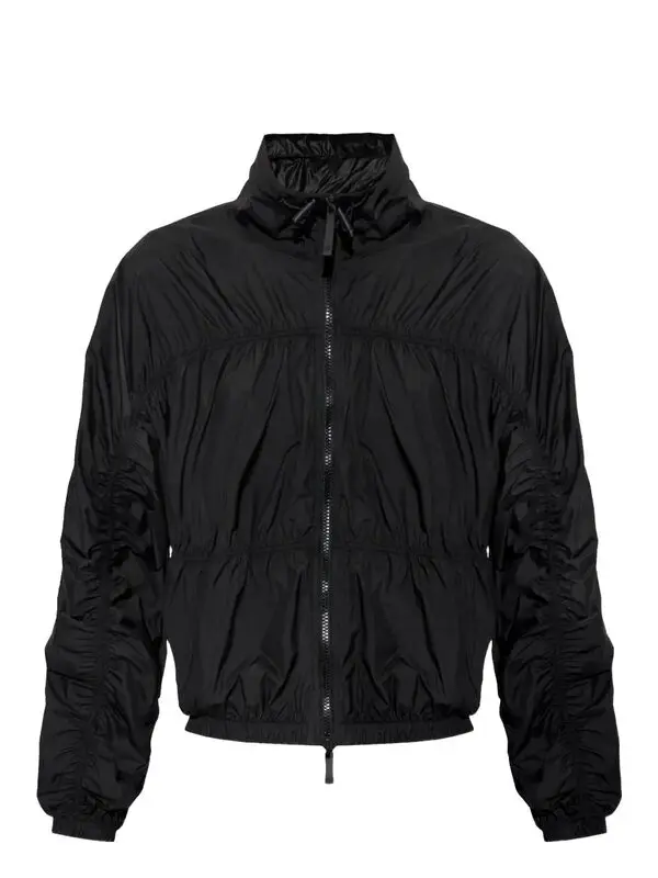 Emporio Armani Ruched Zip-up Jacket - Black