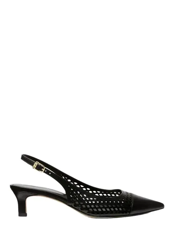 Michael Kors Amara Laser-cut Leather Slingback Pumps - Black