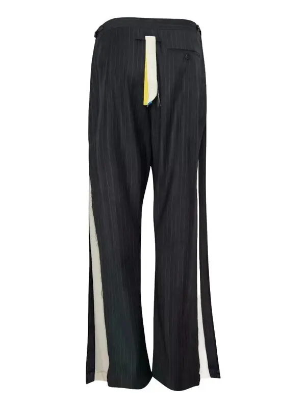 LITKOVSKA Pinstripe Frayed-edge Trousers - Black