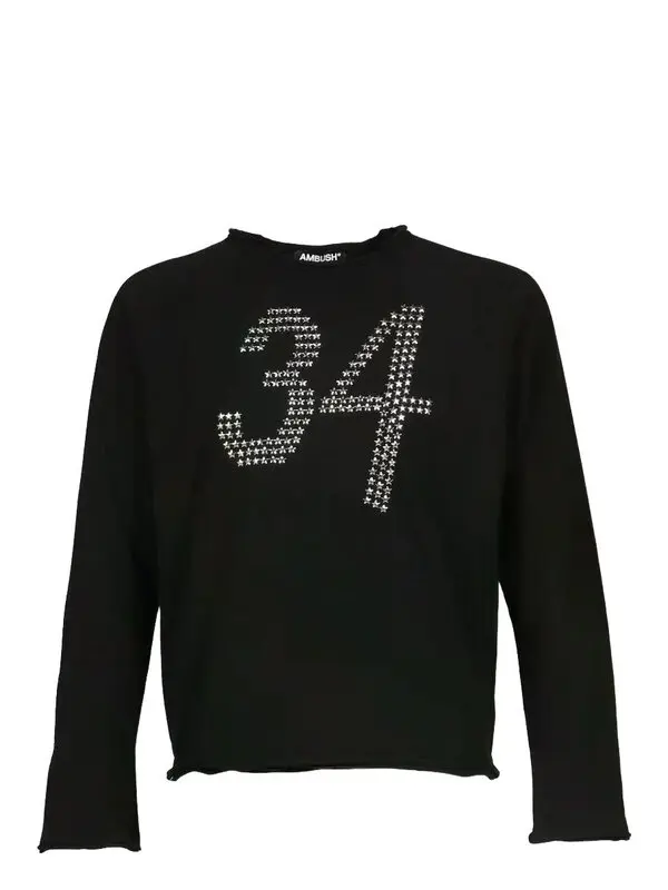 AMBUSH Star-motif Distressed Long-sleeve T-shirt - Black