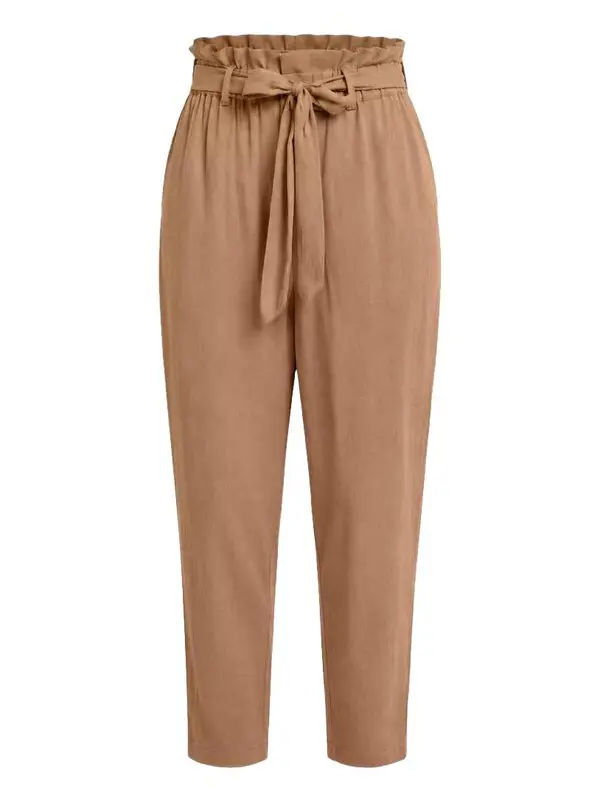 MOLLY BRACKEN Belted High-waist Trousers - Neutrals